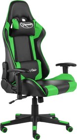 vidaXL Otočná herní židle PVC [20495] Barva: Zelená