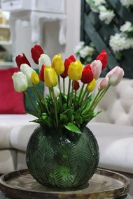 Růžová umělá kytice tulipánů 46 cm