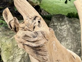Královské křeslo z teakového kořene 195 cm – jedinečná lavice
