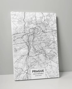 Obraz Mapa Praha 30 x 40 cm - napnuté plátno na dřevěném rámu