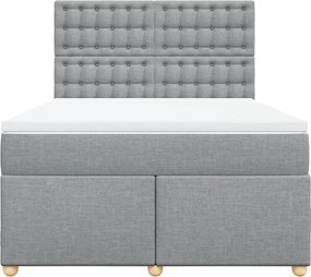 Box spring postel s matrací světle šedá 140 x 190 cm textil 3291289