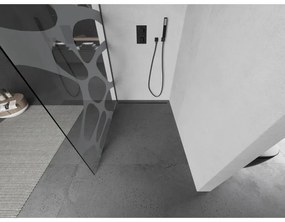 Mexen Kioto L, sprchová zástěna Walk-In 90 x 200 cm, 8mm čiré sklo bílý vzor, ​​grafitový profil, 800-090-103-95-97