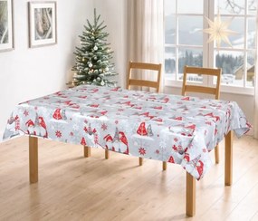 Bellatex Ubrus  VÁNOCE 100x100 cm Skřítek Šedá,Červená
