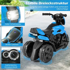 Costway 6 V Dětský motocykl 3-kolový elektrický motocykl s LED