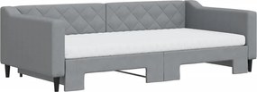 Válenda s přistýlkou a matracemi světle šedá 100x200 cm textil 3197449