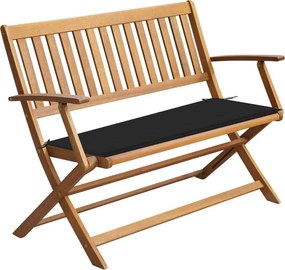 vidaXL Zahradní lavice s poduškou 120 cm masivní akáciové dřevo [3064243] Barva: Černá