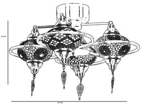 Přisazený lustr YENI 4xE27/40W/230V mosaz