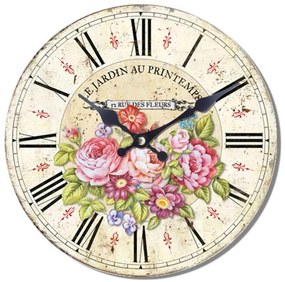 Dřevěné nástěnné hodiny Timeless Spring 29 cm (ISABELLE ROSE)