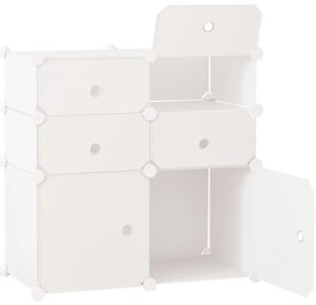 HOMCOM Policový botník s úložnými boxy z plastu a oceli, bílý, 75x37x73cm, ideální pro udržení pořádku v předsíni | Aosom.de