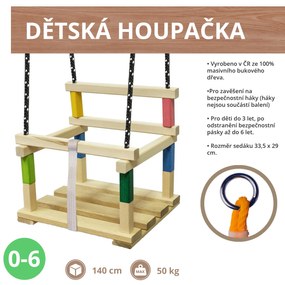 Dřevěná dětská houpačka Přírodní ø 33,5x29 Buk masiv