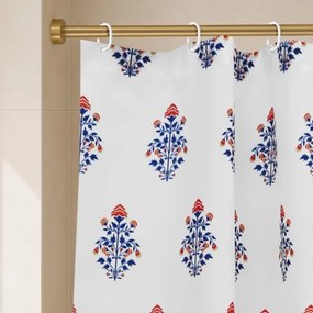 Bellatex Koupelnový závěs 180x200 cm Ornament Oranžová,Modrá