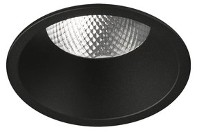 ACB Iluminacion Zapuštěné LED svítidlo KIDAL, ⌀ 13 cm, 20W, CRI90 Barva: Černá, Teplota světla: 3000K - teplá bílá, Stmívání: DALI/PUSH
