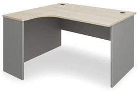 Rohový stůl SimpleOffice 140 x 120 cm, levý, dub světlý / šedá