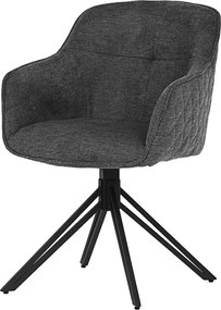 Autronic Jídelní a konferenční židle, potah tmavě šedá látka, kovové nohy, černý mat HC-533 GREY2