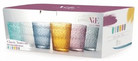 VILLA D’ESTE HOME TIVOLI Set sklenic na vodu Classic Nouveau 6 kusů, barevný, reliéf, 310 ml