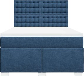 Box spring postel s matrací modrá 140x190 cm textil 3290503