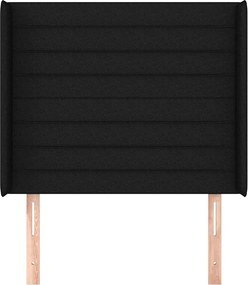 Čelo postele typu ušák černé 83x16x118/128 cm textil 3119696