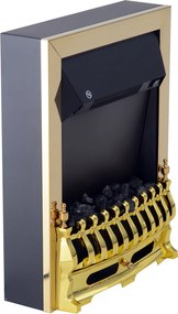 Elektrický krb HOMCOM Stojanový krb s efektem plamene 1000/2000W 48,2 x 18,5 x 59,2 cm ve zlaté barvě pro příjemné večery |