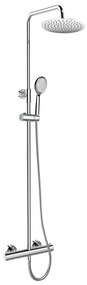 Mereo Mereo, Termostatická nástěnná sprchová baterie s hadicí, ruční a talířovou kulatou sprchou slim 200 mm, CB60104TSC