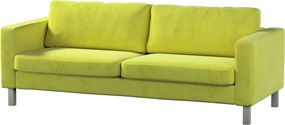 Potah na pohovku IKEA  Karlstad 3-místná, nerozkládací, krátký barva zelená látka lesklé, sametová