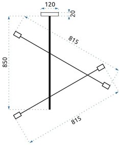 Toolight - Nastavitelná stropní lampa dvouramenná 4xE27 60W APP479-4C, zlatá, OSW-00611