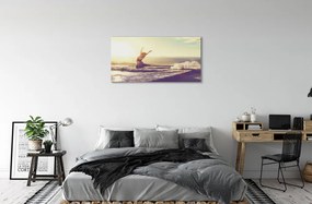 Obrazy na plátně Ženské jezero mraky 125x50 cm
