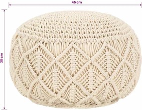 Ručně vyrobený sedací puf macrame 45 x 30 cm bavlna 248089