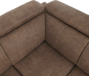 Rozkládací rohová sedačka LANZAROTE hnědá levý roh