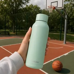 Quokka Solid světle zelená / Nerezová termoláhev / 510 ml / dvouplášťo