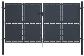 Zahradní brána ocelová 300 x 175 cm antracitová 144527