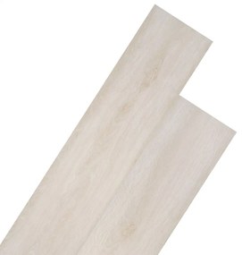 Nesamolepicí PVC podlahová prkna 5,26 m² 2 mm dub klasický bílý