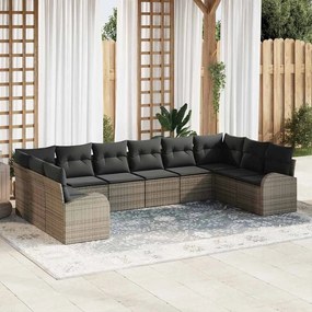 Set pohovek 10 ks Šedá [Syntetický]: Polyratan 3346219