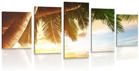 5-dílný obraz východ slunce na karibské pláži Varianta: 100x50