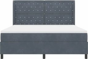 Postel s boxspringem s matrací Tmavě šedá 180 x 200 cm samet 3341967