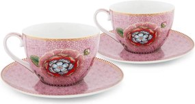 Pip Studio Spring to Life Set 2 šálků s podšálky 280ml růžoví