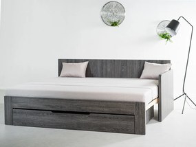 Ahorn Duovita postel s pravou područkou Dekor: Dub bílý, Rošt: Laťový, Rozměr: 80/150 x 200 cm