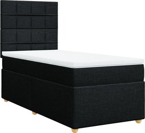 Box spring postel s matrací černá 90x200 cm textil 3291165