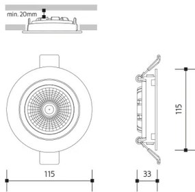 LED Podhledové svítidlo LED/18W/230V 3000K pr. 11,5 cm bílá