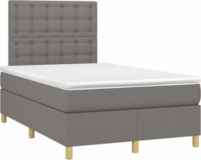 Box spring postel s matrací a LED tmavě šedá 120x200 cm textil 3135742