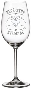 Dekorant svatby Sklenička pro svědkyni NEVĚSTINA SVĚDKYNĚ 350 ml 1 ks