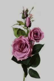 Tmavorůžová umělá trsová růže 85cm