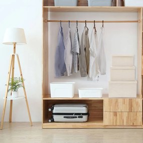 Stohovatelné úložné boxy 3dílná sada textil krémové 332920