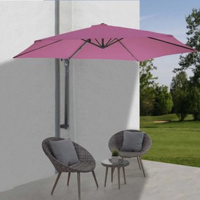 Nástěnný slunečník Casoria 3 m polyester hliník/ocel - levandulově červená