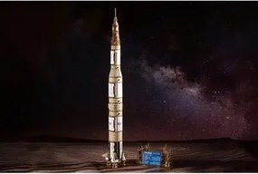 Ugears 3D dřevěné mechanické puzzle NASA, Saturn V