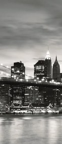 Postershop Fototapeta: Brooklyn Bridge (černobílý) - 211x91 cm