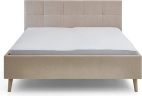 Béžová čalouněná dvoulůžková postel bez roštu 180x200 cm Nova – Meise Möbel