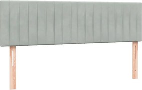 Box spring postel s matrací a LED světle šedá 160x210 cm samet 3317079