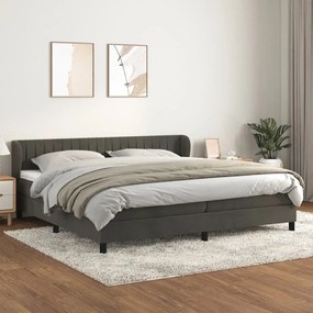 Box spring postel s matrací tmavě šedá 200x200 cm samet