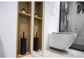 Laveo Miri, toaletní WC kartáč na postavení, černá, LAV-ALM_750S