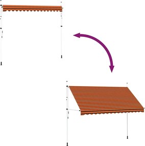 Ručně zatahovací markýza 350 cm oranžovo-hnědá 145839